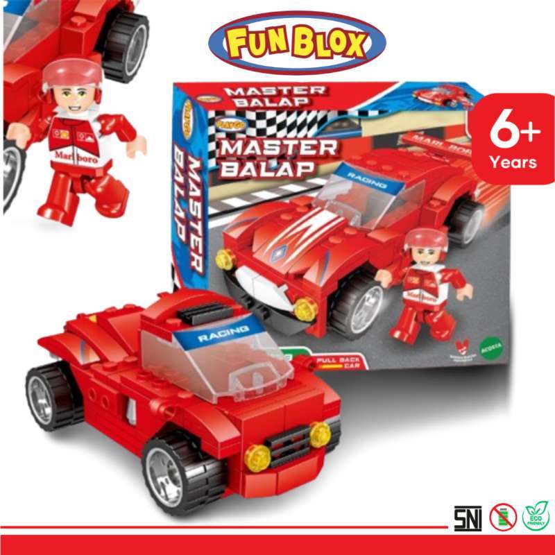 Promo Funblox Playgo Master Balap Mobil Mainan Pullback Car Toys Blocks ...