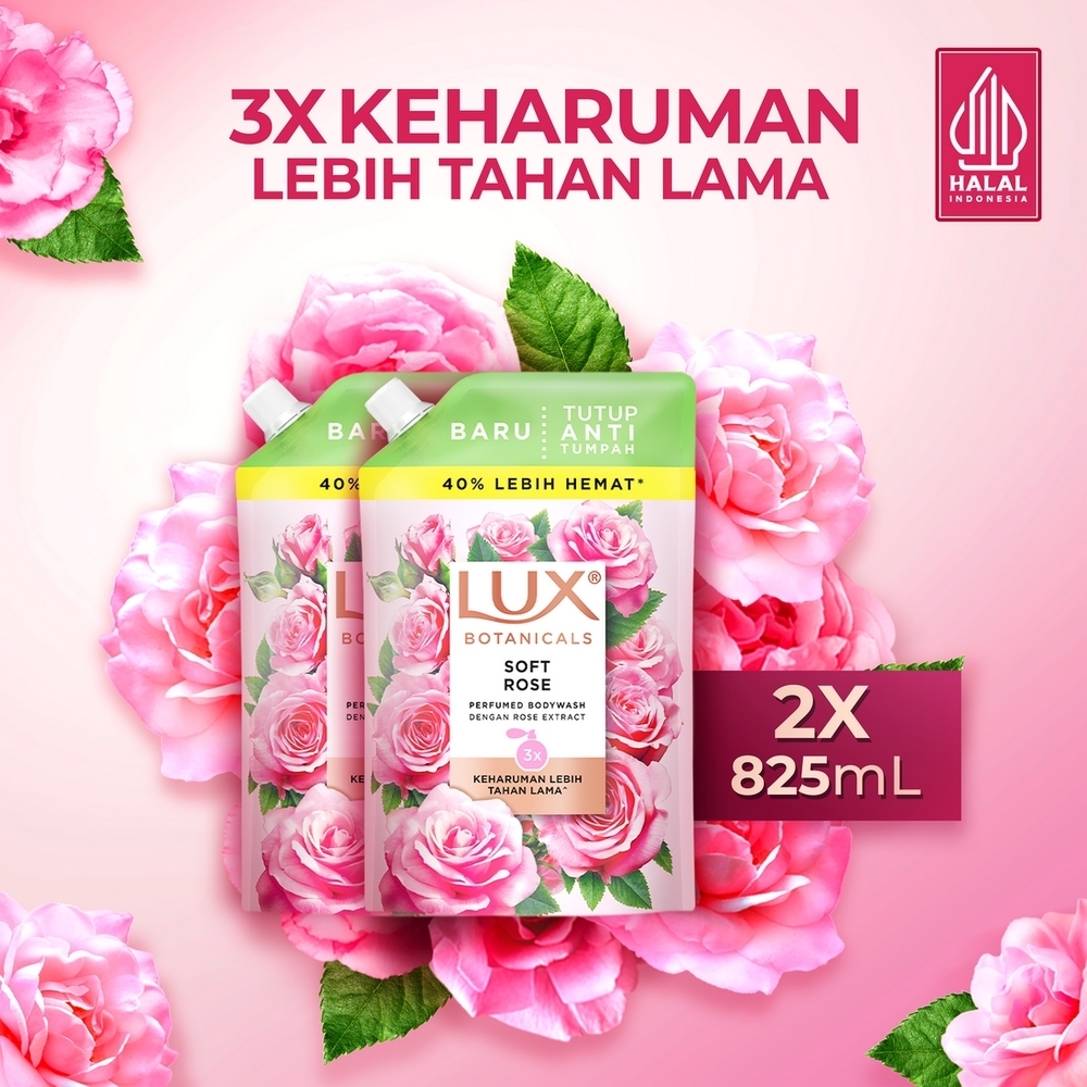 Promo Lux Botanicals Soft Rose Body Wash Pouch 825 Ml Twin Pack [2 Pcs] Diskon 43% Di Seller ...