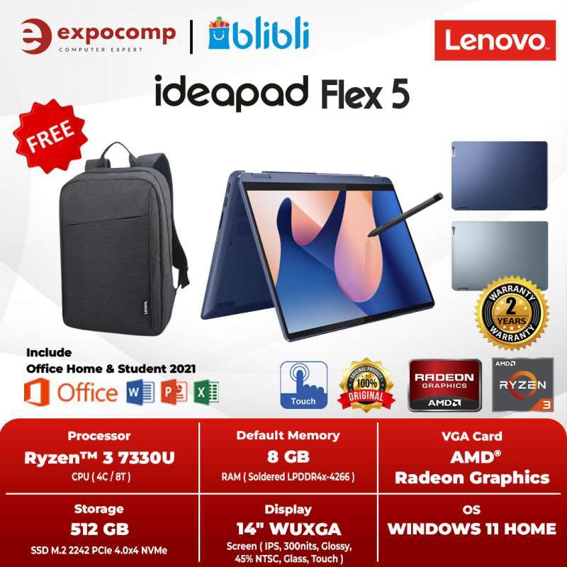 Jual Lenovo Ideapad Flex Abr Amd Ryzen U Gb Gb W Ohs Touch Di Seller Expocomp