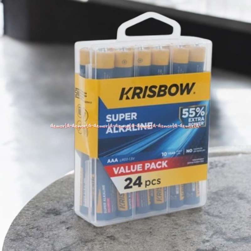 Jual Krisbow Aaa 24pcs Super Alkaline A A A Batrai Baterai Ukuran A3 ...