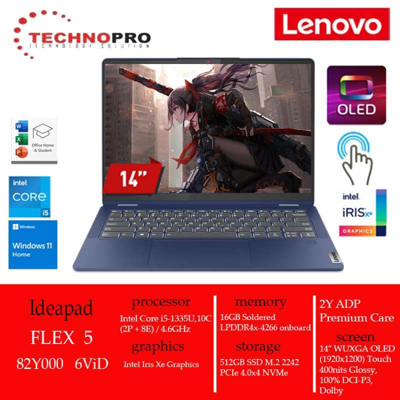 Jual Lenovo Ideapad Flex 5 14iru8 6vid Intel Core I5 1335u Iris Xe 16gb 512gb Ssd Windows 11