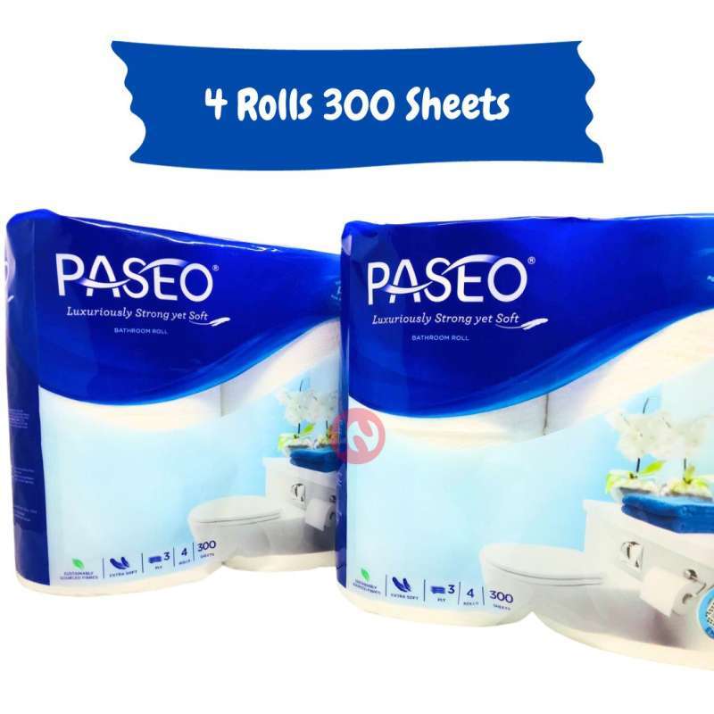 Jual Paseo Tisu Toilet 4 Rolls 300 Sheets / Bathroom Tissue / Kamar ...