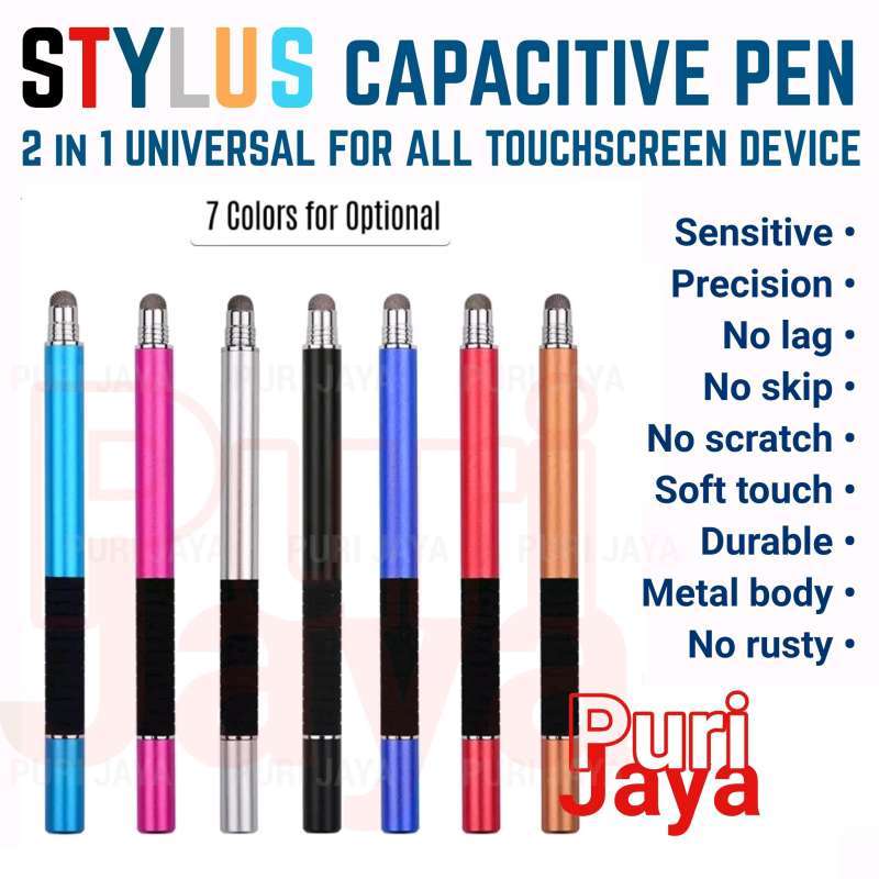 Jual Stylus Pen Kapasitif 2in1 Capacitive Pen Fine Point Touch Screen ...