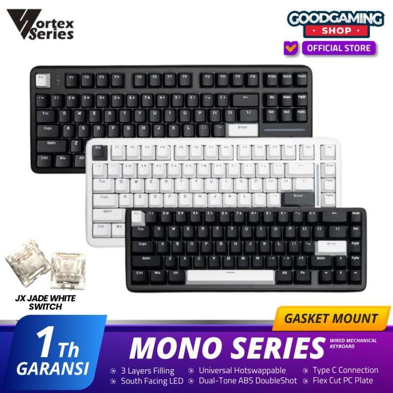 Jual Vortexseries Mono Series 65 / 75 / 87 Layout Flexcut Wired Gasket Mount Keyboard - Mono 65 ...