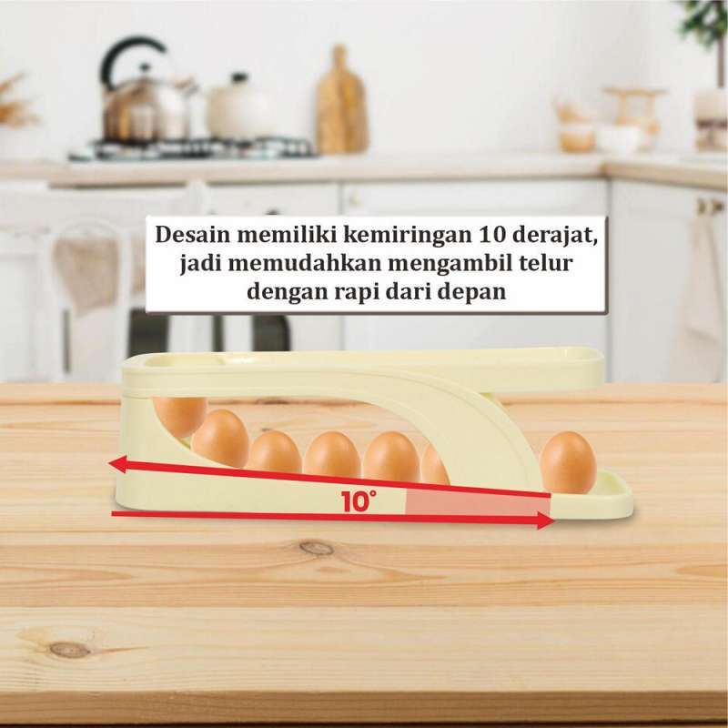 Promo OEM SK-C993 Tempat Telur Ayam Kulkas 2 Tingkat Bergulir Otomatis / Rak Telor Egg Box Kotak ...