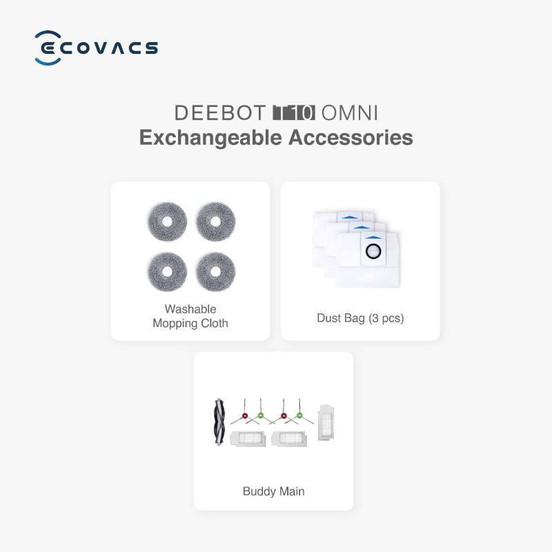 Jual Ecovacs Exchangable Accesories For X1omni/x1turbo, T10 Omni, T20 Omni, X2 Omni, X2 Combo ...
