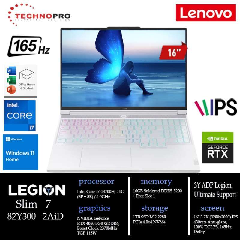 Promo Lenovo Legion Slim 7 16irh8 2aid || Intel Core I7-13700h Rtx4060 ...