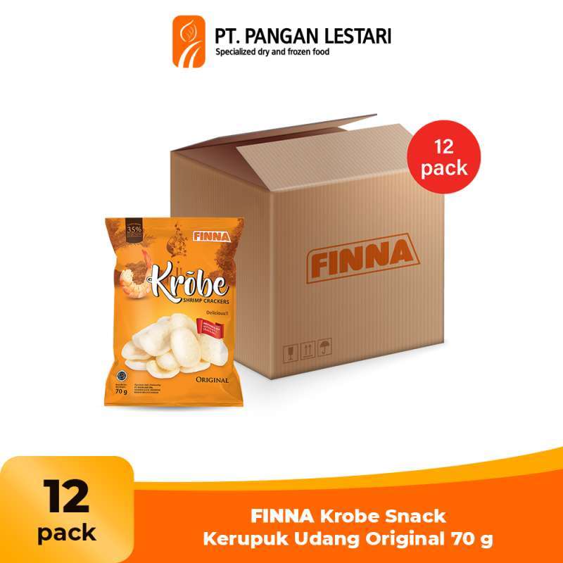 Promo Finna Krobe Snack Kerupuk Udang Rasa Original Isi 12 (karton ...