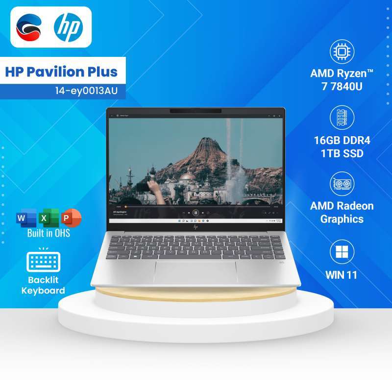Promo Hp Laptop Pavilion Plus 14 Ey0013au Amd Ryzen 7 7840u 16gb 1tb ...