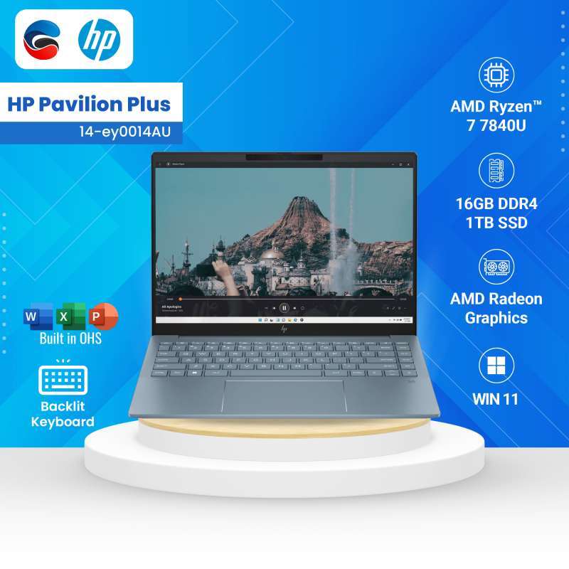 Promo Hp Laptop Pavilion Plus 14 Ey0014au Amd Ryzen 7 7840u 16gb 1tb ...