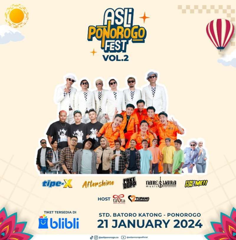 Asli Ponorogo Fest Vol. 2: Harga Tiket, Cara Membeli, hingga Line Up yang Datang! - Blibli Friends