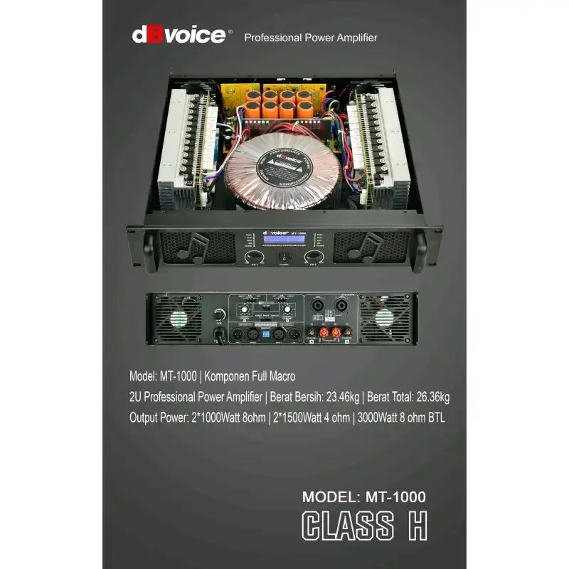 Jual Power Amplifier Dbvoice Mt1000 Mt-1000 2 Channel Original Di ...