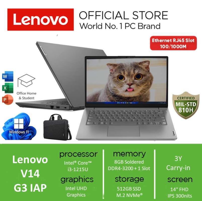 Jual Lenovo V14 G3 Iap Jmid || Intel Core I3-1215u 8gb 512gb Ssd Intel Uhd Graphics Windows 11 ...