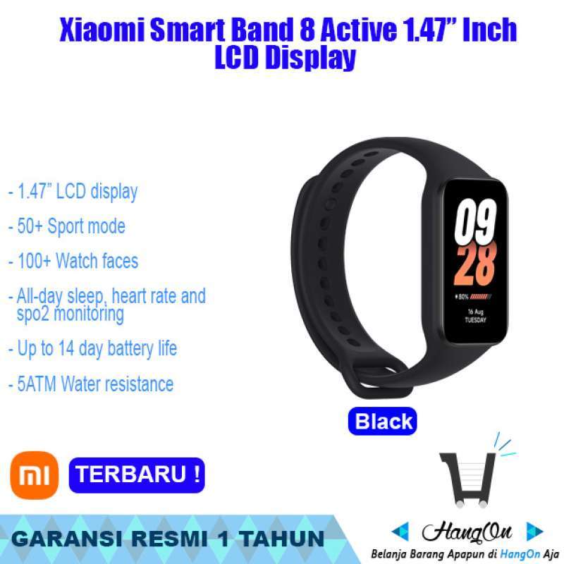 Jual Xiaomi Mi Smart Band 8 Active 1 47 Inch 5 Atm Heart Rate Band 8 Spo2 Tft Smartband Up To 14
