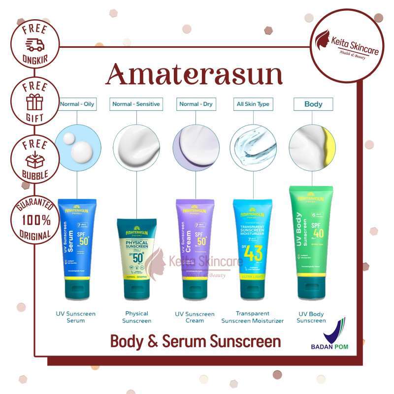 Promo Amaterasun Uv Sunscreen Serum Spf 50+ Pa++ | Amaterasun Uv Body Sunscreen Spf 40 Pa++ ...