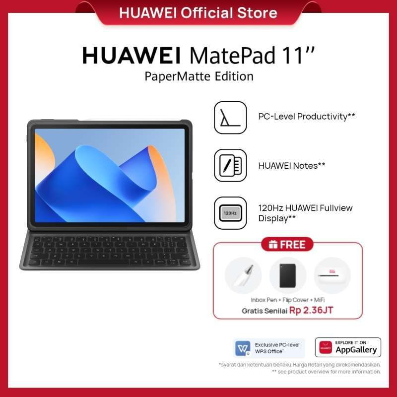 Promo HUAWEI MatePad 11 PaperMatte Edition Tablet [8+128GB] | 120Hz ...