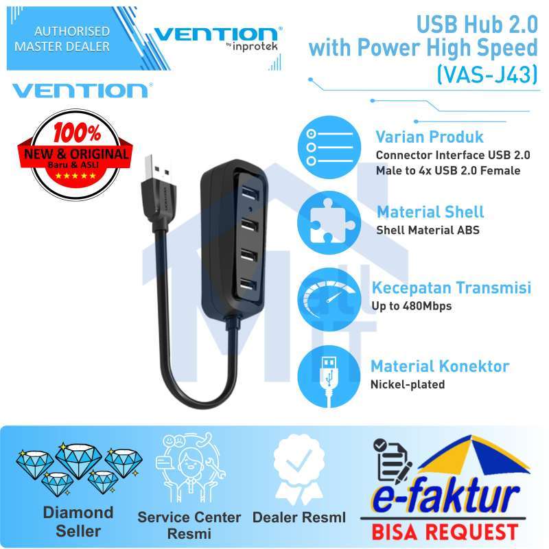 Jual Vention USB Hub Multiport USB 3.0 Splitter Power Switch 5 Gbps Chx ...