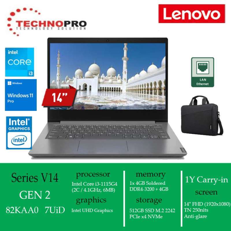Promo Lenovo V14 G2 Itl 7uid || Intel Core I3-1115g4 Intel Uhd 8gb ...