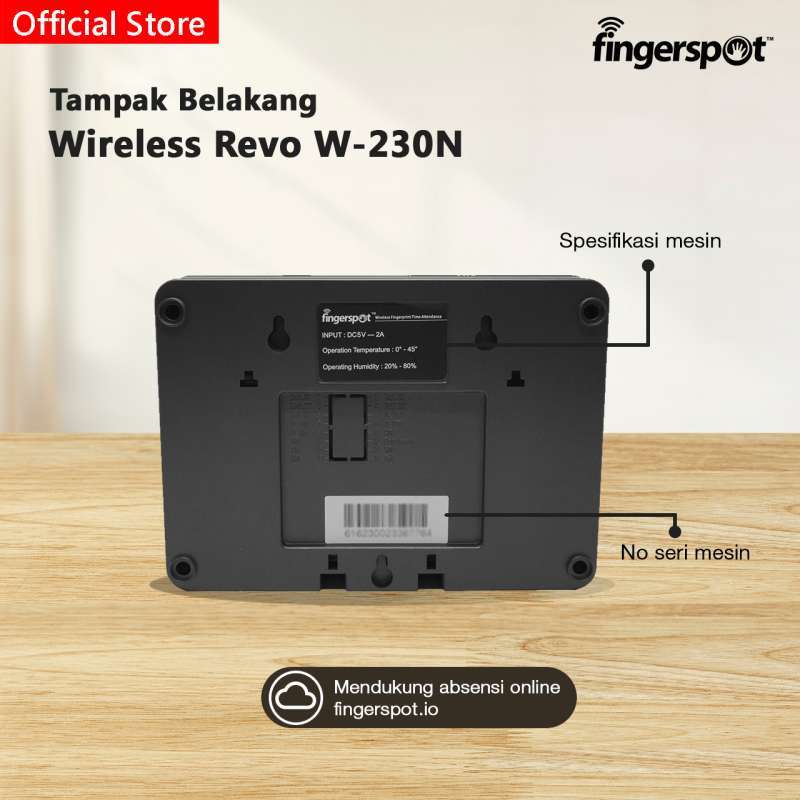Jual Mesin Absensi Jari Wifi Fingerspot Revo W-230n - Mesin Absensi Paling Murah Support Cloud ...