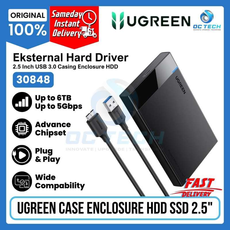 Jual Casing Enclosure Harddisk Ugreen Sata 2.5 Usb 3.0 Ugreen 30848 Original Garansi Resmi Di ...