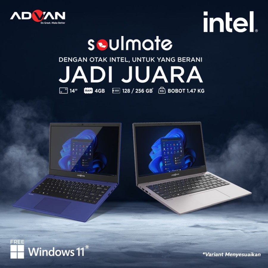 Promo Advan Soulmate Notebook - Blue ( N4020 / 4gb / 128gb Emmc / Uma ...