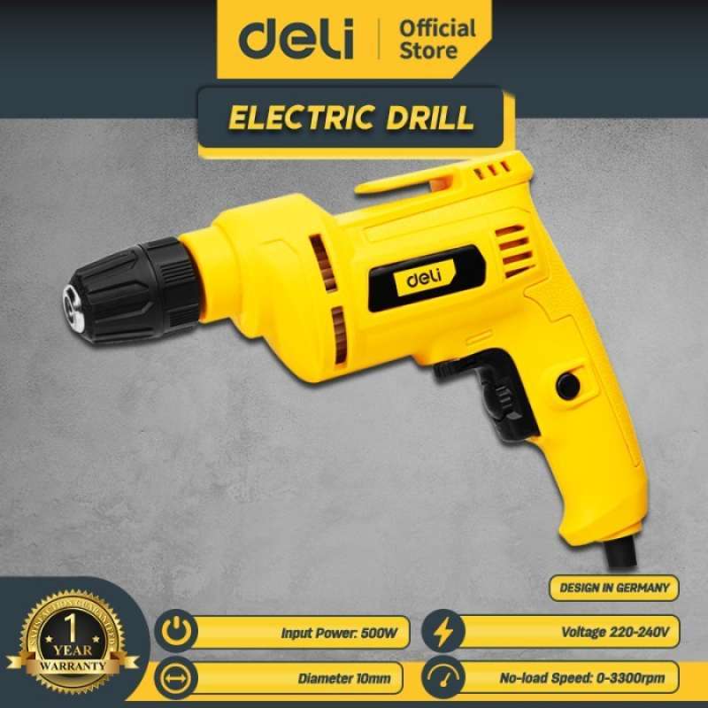 Promo Deli Electric Drill / Mesin Bor Listrik 500W Fungs Lock-On EDL ...