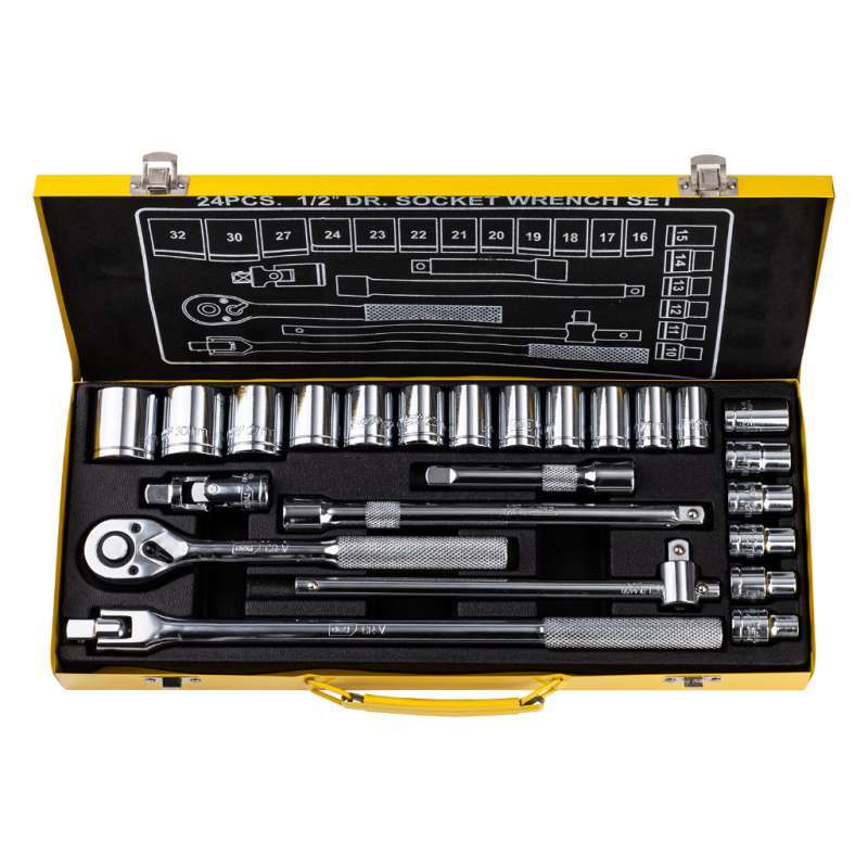 Promo Deli Socket Sets / Paket Kunci Sok 1/2 24 Pcs Set Perkakas ...