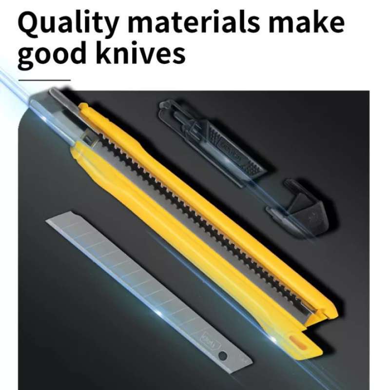 Promo Deli Cutter Pisau Baja 9mm Sk4 Sistem Kunci Otomatis Perkakas ...