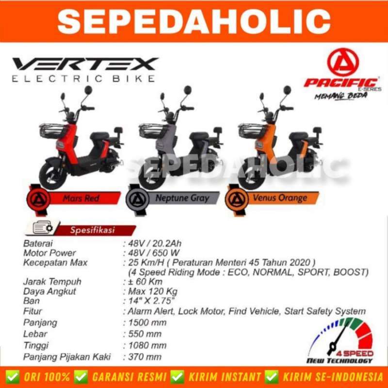 Promo Sepeda Listrik Pacific Vertex New (gen 2) 650 Watt Electric E ...