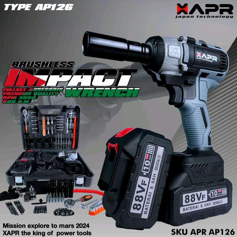 Promo Apr Impact Wrench 500nm 88v Pembuka Baut Roda Mobil Motor Cvt ...