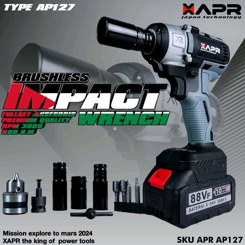 Promo Apr Impact Wrench 500nm 88v Pembuka Baut Roda Mobil Motor Cvt ...