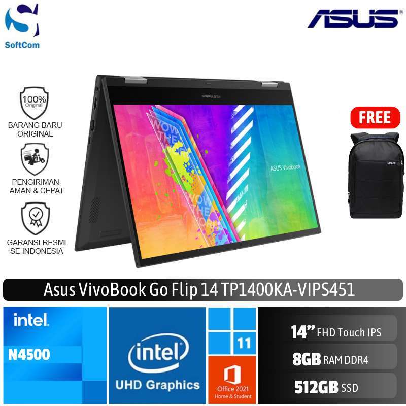 Promo Asus Vivobook Go Flip 14 Tp1400ka Vips451 Laptop 2in1 [intel ...