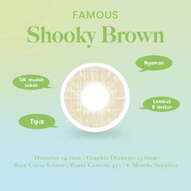 Jual Free Implora Famous Shooky Brown | 14.2mm Soflens Warna | Soflen ...