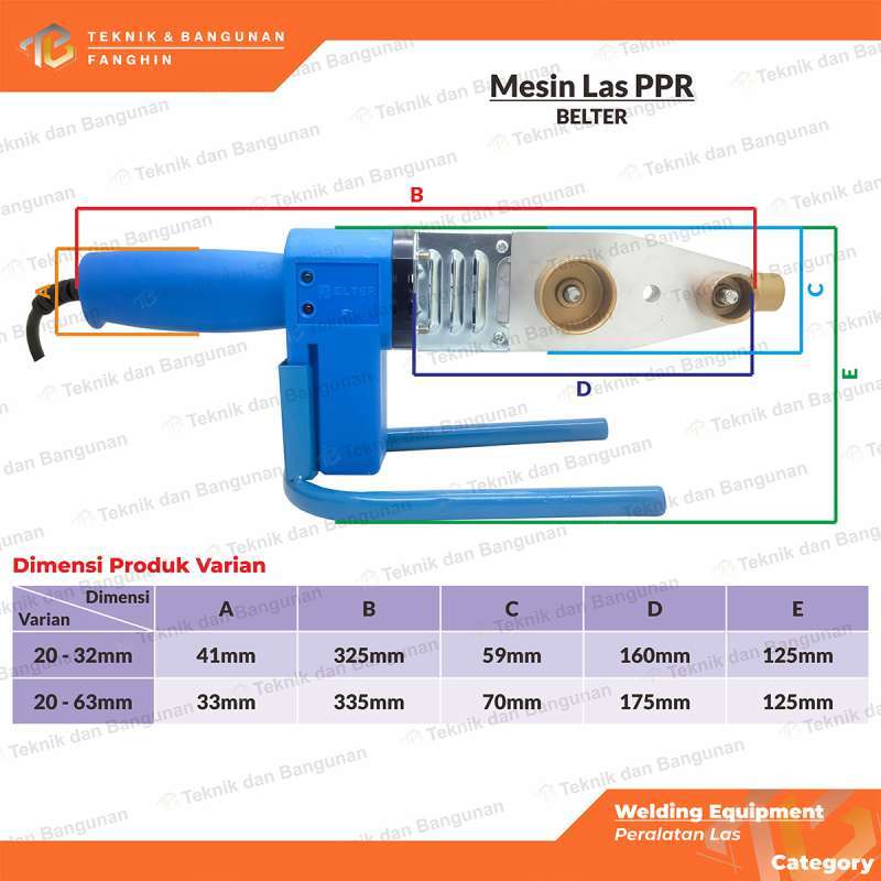 Jual Mesin Las Pipa Ppr Welding Torch Machine 20 - 32mm 20 - 63mm ...