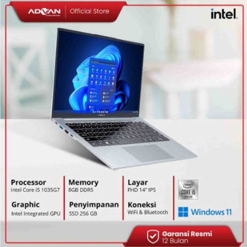 Jual ADVAN Laptop Work Pro i5-1035G7 8GB 256GB SSD 14 IPS W11 Workpro ...