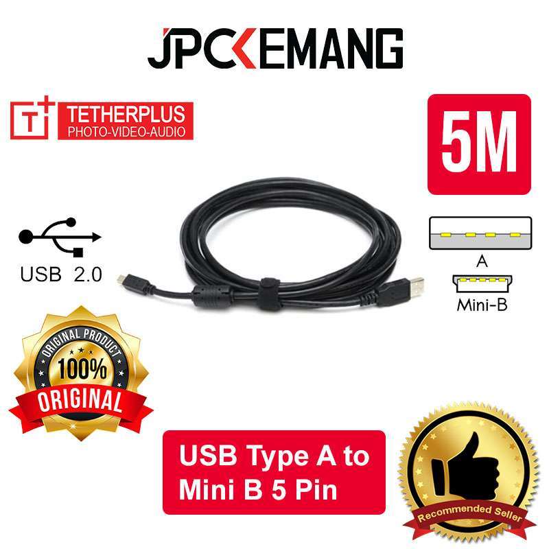 Jual Jpc Kemang Kabel Kamera Tetherplus Usb 2.0 Mini B To Type A 5m ...