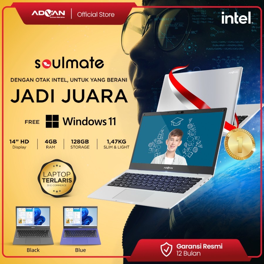 Promo Advan Soulmate 1405-sg14s01a Intel Celeron N4020-4gb-128gb-14 Hd ...
