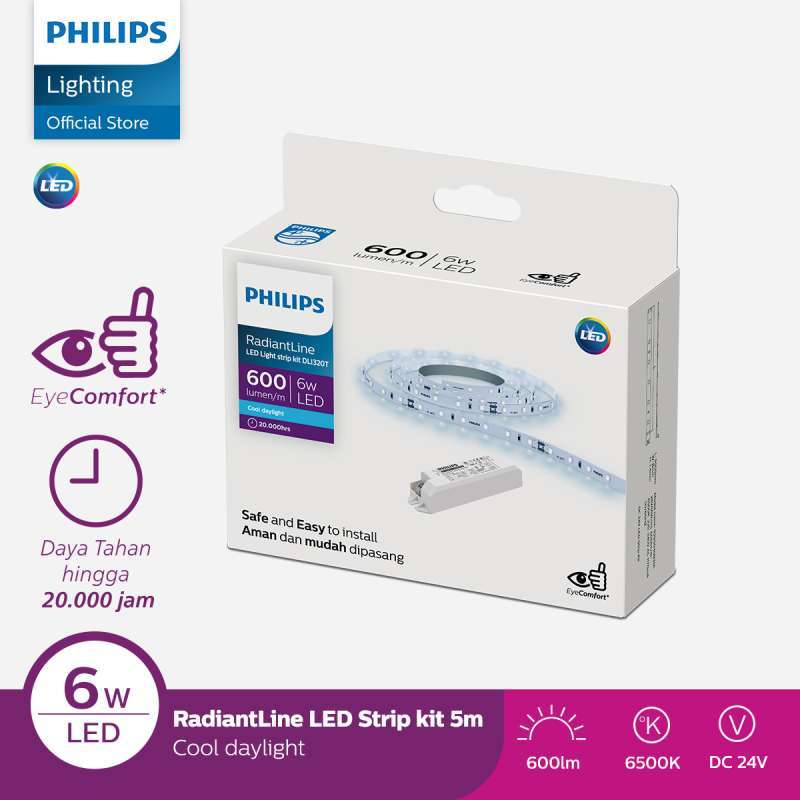 Promo Lampu Philips Radiantline Led Strip Dli320t 5m 6w 6500k Putih ...
