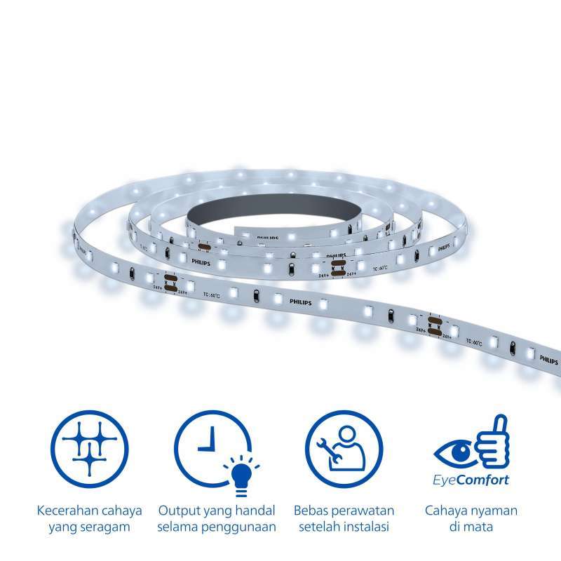 Promo Lampu Philips Radiantline Led Strip Dli320t 5m 6w 6500k Putih Diskon 17% Di Seller Philips ...