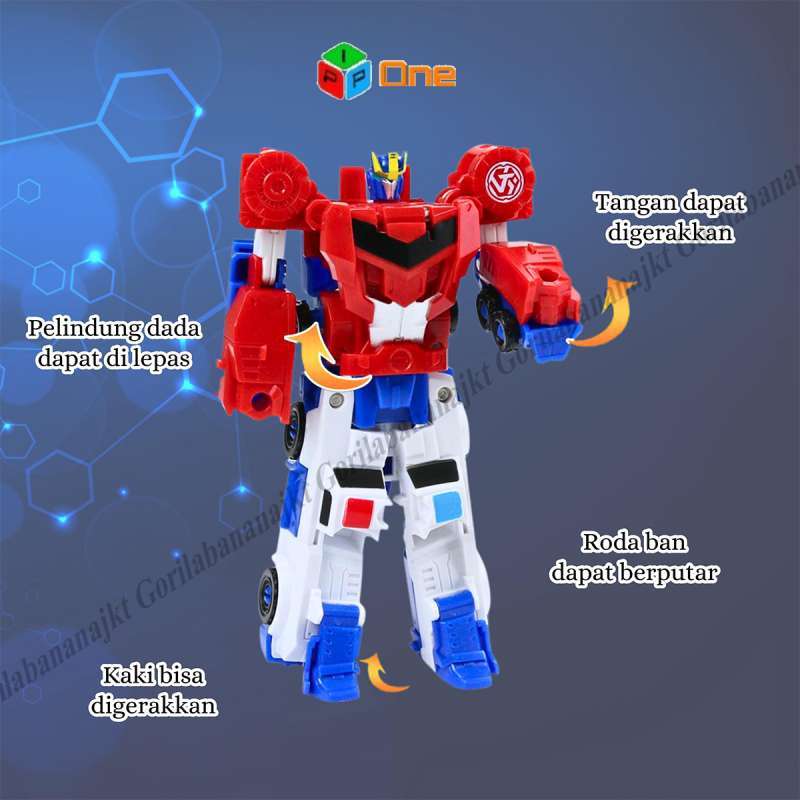 Jual Mainan Anak Transformer Magnetic 2 In 1 Mobil Robot Transformer ...