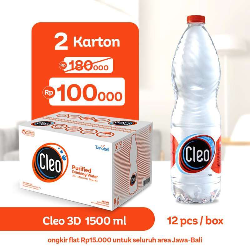 Promo Cleo Air Murni 3D 1500ml - Bundling Hemat 2 Karton Diskon 44% di ...