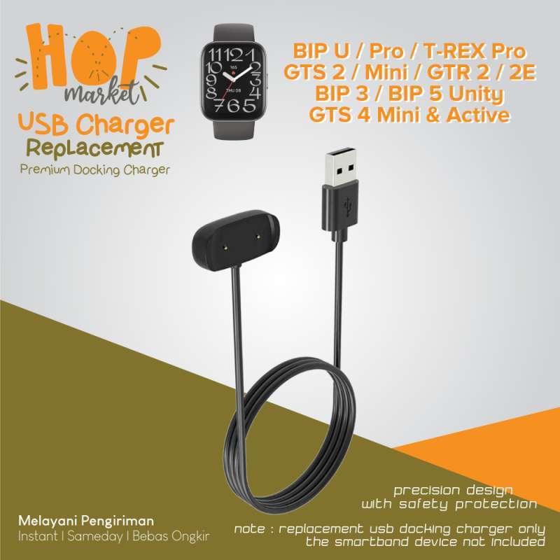 Jual Portable Charger For Amazfit Bip 5 / Bip 5 Unity / Bip 3 Pro / U / Pop Pro / Gts2 (mini ...
