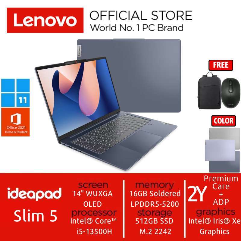 Promo Lenovo IP5 Slim 5 8DID 8EID 8FID Notebook [Core i5 13500H/16GB/512GB SSD/14OLED/Win 11 ...