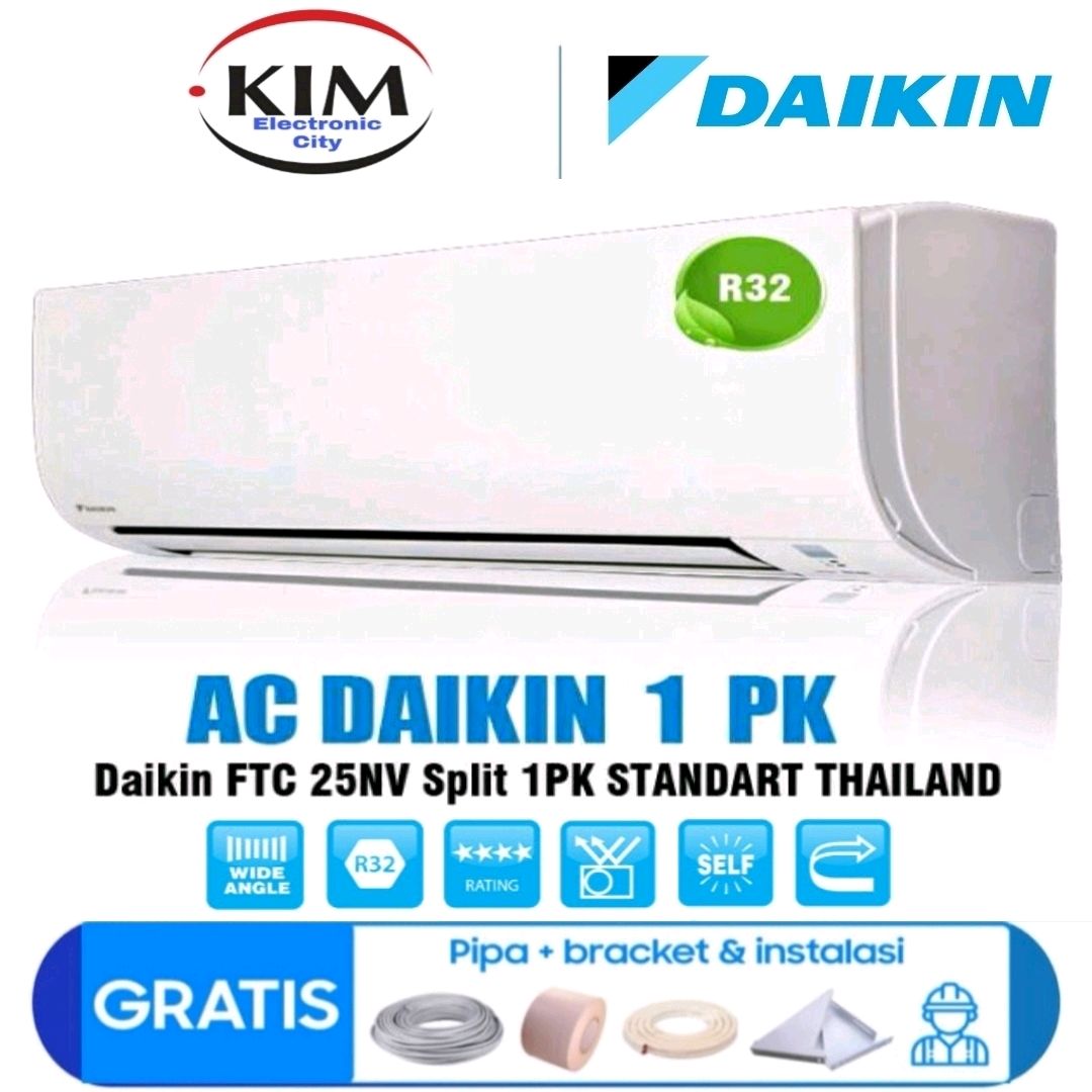 Jual AC DAIKIN THAILAND 1 PK FTC25NV14 [1PK] TURBO COOLING R32 [GARANSI RESMI] - PAKET INSTALASI ...