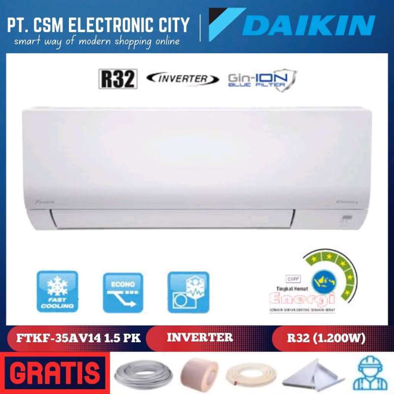 Jual AC DAIKIN INVERTER 1.5 PK FTKF35AV14 EVO 1.5 PK TURBO COOLING R32 ...