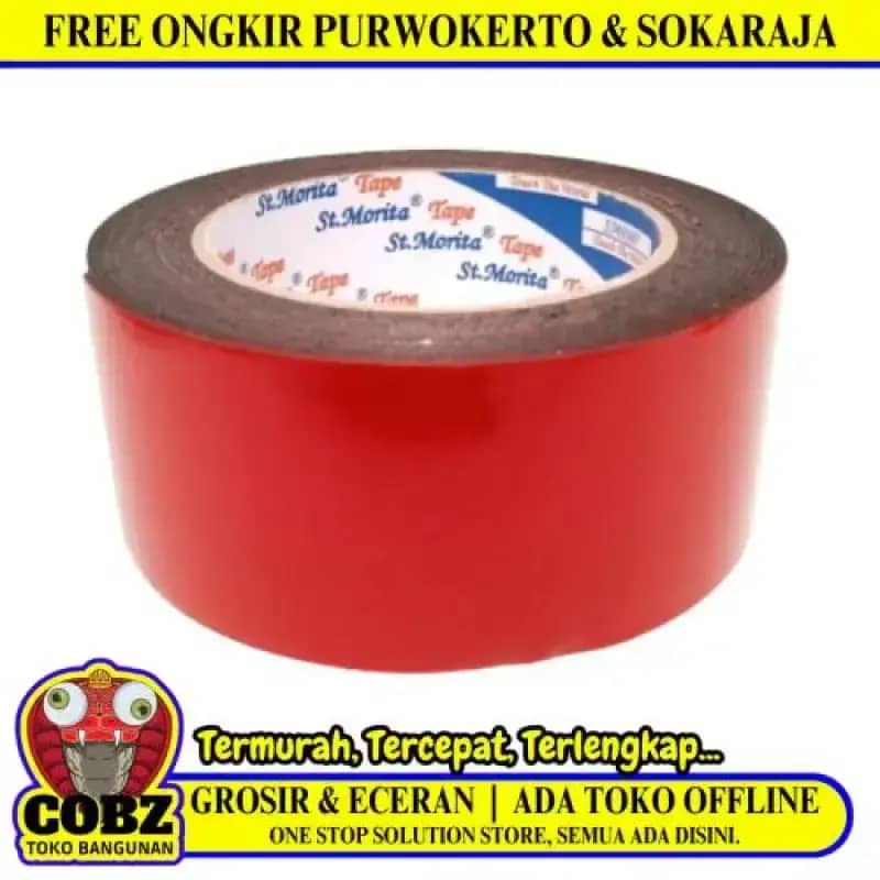 Jual 48 Mm / Morita Isolasi Bolak Balik Busa Double Foam Tape Merah Di ...
