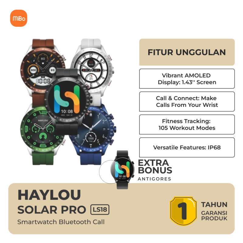Promo Haylou Solar Pro Smart Watch Bluetooth Call Aod 2atm Waterproof ...