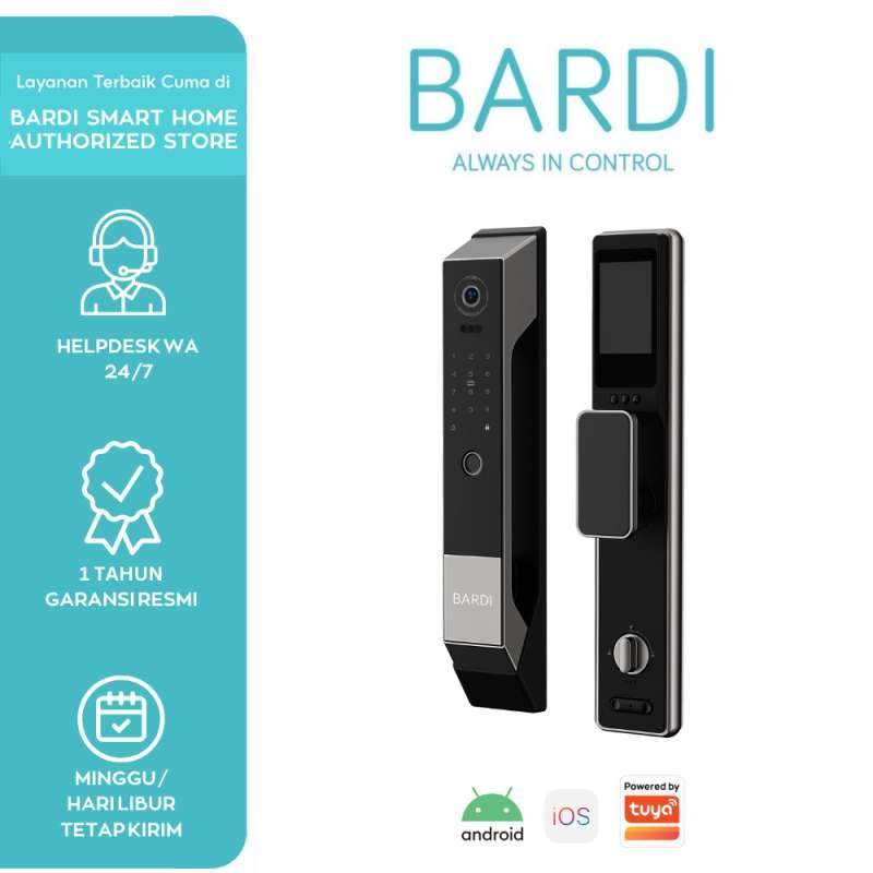 Promo BARDI Door Lock Face Recognition Smart Handle RFID Fingerprint ...
