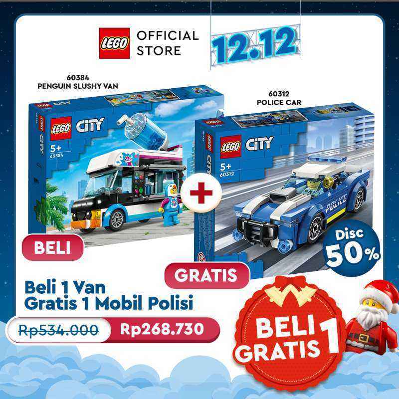 Jual BELI 1 VAN GRATIS 1 MOBIL POLISI - LEGO City 60384 Penguin Slushy ...