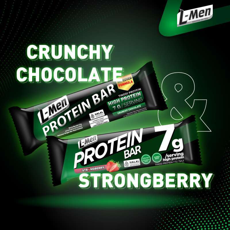 Promo L-men Protein Bar Strongberry 12 Sch - 7g Whey Protein - Bar ...